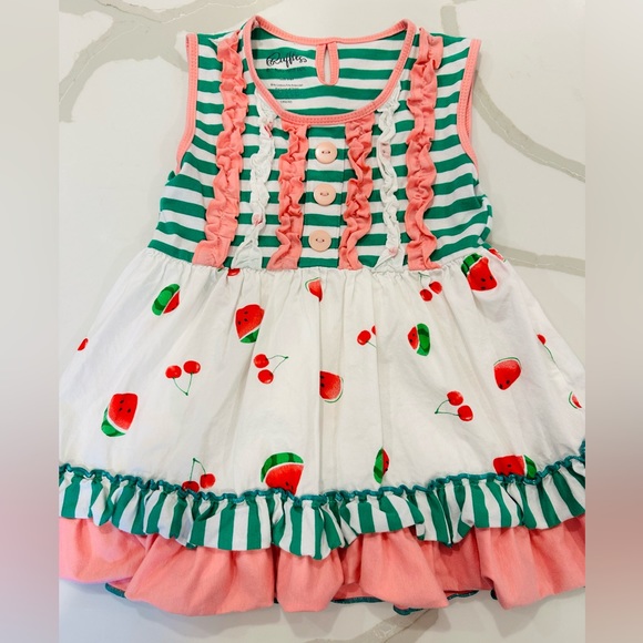 Ruffles | Dresses | Ruffles By Tutu And Lulu Cherry Watermelon Sundress ...
